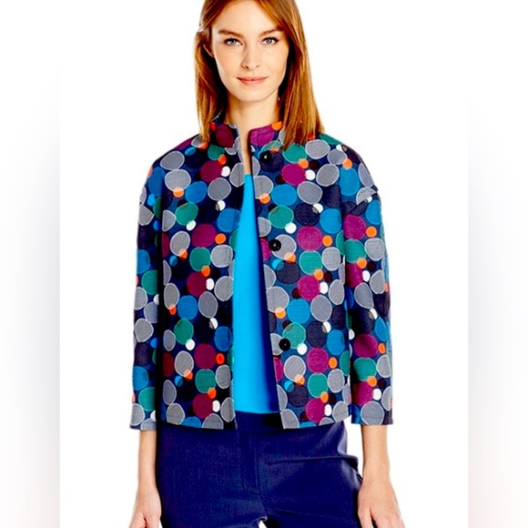 Anne Klein | Jackets & Coats | Anne Klein Flyaway Circle Print Jacket ...